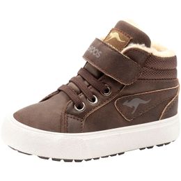 Sneaker Kangaroos "Kavu III", M&auml;dchen, Gr. 27, braun, Synthetik, Schuhe Sneaker, Warmfutter, Rei&szlig;verschluss,Winterschuhe, Schn&uuml;rboots, Sneakerboots
