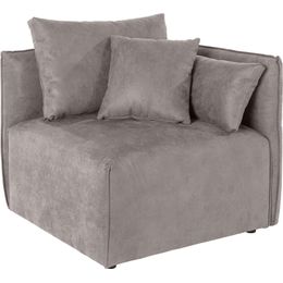 Sofa-Eckelement OTTO HOME "N&ouml;re", grau (hellgrau), B:90cm H:74cm T:90cm, Samtoptik (100% Polyester);Struktur (100% Polypropylene);Luxus-Microfaser Lederoptik (100% Polyester);Struktur fein (100% Polyester);Webstoff (100% Polyester);Baumwoll-/Leinenmix (60% Baumwoll, 40% Leinen), Polsterelemente, Sofa-Eckelement, Modul - zum Zusammenstellen; in vielen Bezugsqualit&auml;ten und Farben