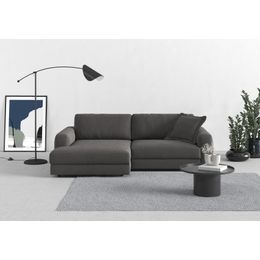 Ecksofa Trendmanufaktur "Bourbon, Mega Designsofa mit tollem Sitzkomfort, Breite 250cm, L-Form", grau (beluga), B:250cm H:84cm T:176cm, 100% Polyester, Sofas, Ecksofa, extra tiefe Sitzfl&auml;che, wahlweise mit Sitztiefenverstellung