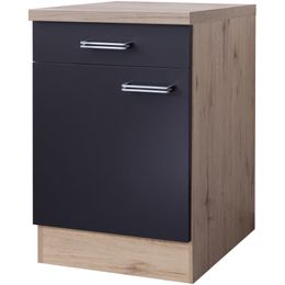Unterschrank Flex-Well "Antigua", grau (anthrazit, san remo eiche), B:60cm H:86cm T:57cm, Holzwerkstoff, Schr&auml;nke, Unterschrank, (B x H x T) 60 x 86 x 60 cm