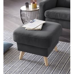 Hocker exxpo - SOFA FASHION "Nappa mit praktischem Staufach unter der Sitzfl&auml;che", grau, B:56cm H:45cm T:56cm, Samtvelours (100% Polyester);Webvelours (100% Polyester), Hocker, Hocker