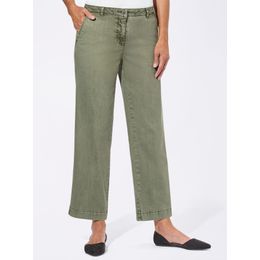 7/8-Jeans Inspirationen, Damen, Gr. 50, Normalgr&ouml;&szlig;en, gr&uuml;n (khaki), 96% Baumwolle, 4% Elasthan, unifarben, lang, Jeans 7/8-Jeans