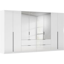 Dreht&uuml;renschrank OTTO HOME "Kleiderschrank Schrank Garderobe AGORDO mit Dekor- oder Hochglanzfront", wei&szlig; (alpinwei&szlig;, hochglanz wei&szlig;), B:360cm H:210cm T:54cm, Holzwerkstoff, Schr&auml;nke, Dreht&uuml;renschrank, mit Au&szlig;enschubk&auml;sten, in 7 Breiten und 2 H&ouml;hen MADE IN GERMANY