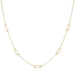 Goldkette Luigi Merano "Collier Ankerkette mit ovalen Gliedern, Gold 375", gold, Halsketten, Damen, Gelbgold 375, Goldkette