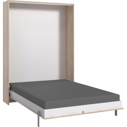Schrankbett wimex "Juist Schrankklappbett G&auml;stebett", braun (eiche s&auml;gerau nachbildung), H:213cm, Schrankbetten, Schrankbett, vertikal klappbar, 3 Liegefl&auml;chen, mit Lattenrost, Made in Germany