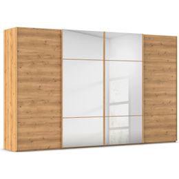 Schwebet&uuml;renschrank Rauch "Kleiderschrank Schrank Garderobe Schlafzimmerschrank SCALE-TRIO", braun (asteiche, griffleisten asteiche), B:360cm H:223cm T:68cm, Holzwerkstoff, Schr&auml;nke, Schwebet&uuml;renschrank, edle dreigeteilte Front mit 2 Zierleisten und Spiegel MADE IN GERMANY