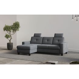 Ecksofa Home Affaire "Varese", grau, B:239cm H:91cm T:164cm, 100% Polyester, Sofas, Ecksofa, wahlweise mit Bettfunktion und Bettkasten