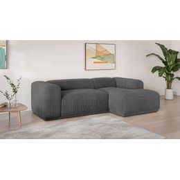 Ecksofa s.Oliver "EMMERIK Designersofa, L-Form mit Wellenfederung, B/T/H: 260/155/73 cm", grau (anthrazit), B:259,5cm H:73cm T:155cm, 100% Polyester, Sofas, Ecksofa, hoher Sitzkomfort, gem&uuml;tlich und modern, auch in Cord