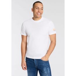 T-Shirt Replay, Herren, Gr. 3XL, wei&szlig;, Jersey, Obermaterial: 100% Baumwolle, regular fit normal, Rundhals, Shirts T-Shirt, Replaydruck am &Auml;rmelabschluss