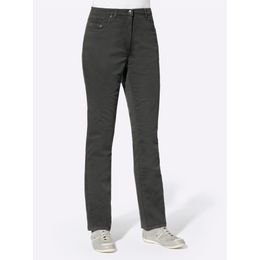 Bequeme Jeans Casual Looks, Damen, Gr. 19, Kurzgr&ouml;&szlig;en, grau (graphit), 98% Baumwolle, 2% Elasthan, unifarben, lang, Jeans Bequeme Jeans