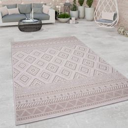 Teppich Paco Home "Vermont 184", beige, B:133cm H:4mm L:190cm, Polypropylen, Teppiche, Teppich, Flachgewebe, modernes Design mit Rauten, gesteift, Outdoor geeignet