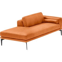 Ottomane Egoitaliano "Masu, Design trifft super Sitzkomfort, mit toller Detailverarbeitung", orange, B:182cm H:95cm T:97cm, Leder &raquo;BULL&laquo; (echtes Rindsleder). Geschliffenes, pigmentiertes und behandeltes Rindsleder mit einer Dicke von 1, 3-1, 5 mm. Dieses Leder zeigt eine ziemlich weiche Hand mit einem halb undurchsichtigen Aussehen. Es handelt sich um ein gesch&uuml;tztes Leder. Eine leichte Deckschich