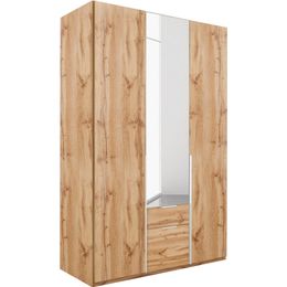 Kleiderschrank wimex "New York", braun (plankeneichefarben, spiegel), B:135cm H:208cm T:58cm, Schr&auml;nke, Kleiderschrank, mit Spiegelt&uuml;r