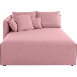 Ottomane OTTO HOME "N&ouml;re", rosa (ros&eacute;), B:138cm H:86cm T:168cm, 100% Polyester, Sofas, Ottomane, Lounge-Modul - zum eigenen Zusammenstellen, Breite 138cm, Tiefe 168cm