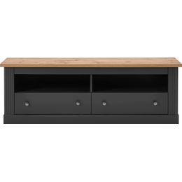 Lowboard OTTO HOME "Westminster TOPSELLER", grau (dunkelgrau, wotan eiche), B:153cm H:52cm T:41cm, FSC-zertifizierter Holzwerkstoff, Sideboards, Lowboard, Fernsehtisch in romantischem Landhausstil