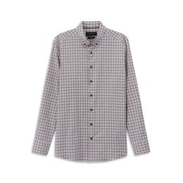 Businesshemd Bugatti "Modern Fit", Herren, Gr. 4XL, Normalgr&ouml;&szlig;en, 70, braun, Canvas, 100% Baumwolle, kariert, normal, Hemden Businesshemd, mit Button-Down-Kragen