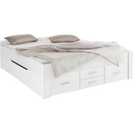 Bett Rauch "Scala", wei&szlig;, B:185cm H:60cm L:207cm, Betten, Bett, mit Schubk&auml;sten in 3 Varianten