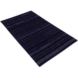 Strandtuch Bugatti "Salerno", blau (marine blau), B:100cm L:180cm, Walkfrottier, Obermaterial: 100% Baumwolle, Handt&uuml;cher, Strandtuch, mit Vintagestreifen