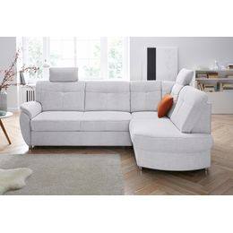 Sit & More Ecksofa SIT & MORE "Sonoma L-Form", silber, B:246cm H:91cm T:176cm, Kunstleder SOFTLUX;Luxus-Microfaser ALTARA NUBUCK (100% Polyester);Luxus-Microfaser (90% Polyester, 10% Polyamid), Sofas, Ecksofa, wahlweise mit Bettfunktion und Bettkasten