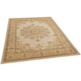 Wollteppich Theko "Turan 809", beige, B:50cm H:12mm L:80cm, Wolle, Teppiche, Wollteppich, reine Wolle, Orient-Optik, ideal im Wohnzimmer & Schlafzimmer