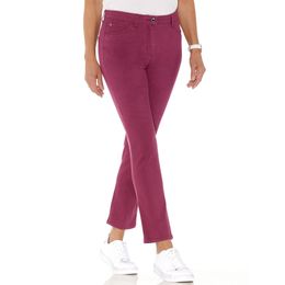 Stretch-Jeans Casual Looks, Damen, Gr. 46, Normalgr&ouml;&szlig;en, rot (bordeaux), 96% Baumwolle, 4% Elasthan, unifarben, lang, Jeans Stretch-Jeans