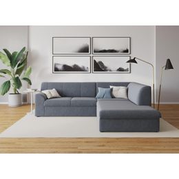 Ecksofa DOMO collection "Topper zeitlos elegant, kompakte Stellma&szlig;eL-Form", grau (dunkelgrau), B:237cm H:78cm T:200cm, Sofas, Ecksofa, mit Ottomane, wahlweise mit Schlaffunktion