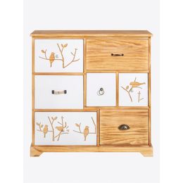 Kommode HEINE HOME, beige (natur, wei&szlig;), B:85cm H:85cm T:36cm, MDF, Sideboards, Kommode