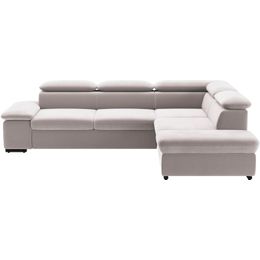Sit & More Ecksofa SIT & MORE "Alcudia L-Form", silber, B:272cm H:73cm T:226cm, 98% Polyester, 2% Polyamid, Sofas, Ecksofa, mit Armteilverstellung, optional Kopfteilverstellung und Bettfunktion