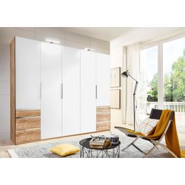Kleiderschrank wimex "Level by fresh to go", wei&szlig; (plankeneichefarben, wei&szlig;), B:250cm H:236cm T:58cm, Schr&auml;nke, Kleiderschrank, mit Schubladen