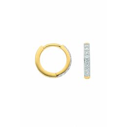 Adelia&acute;s Paar Creolen ADELIA&acute;S "585 Gold Ohrringe Creolen mit Zirkonia &Oslash; 11,6 mm", gold, Ohrringe, Damen, Gelbgold 585, Paar Creolen