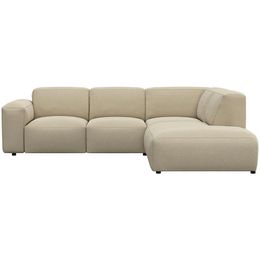 Ecksofa FLEXLUX "Lucera, super Sitzkomfort durch Kaltschaum im Sitz, L-Form", beige (sandy beige), B:256cm H:73cm T:231cm, 100% Polyester, Sofas, Ecksofa, modern & anschmiegsam, Designsofa, modernes skandinavisches Design