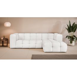 Ecksofa "TALISHA L-Form Designersofa, moderne Steppung, B/T/H: 276/178/75 cm", beige (creme), B:276cm H:75cm T:178cm, 100% Polyester, LeGer Home by Lena Gercke, Sofas, Ecksofa, aufwendig gepolstert, hoher Sitzkomfort