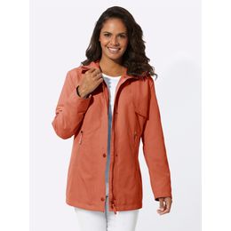 Langjacke Casual Looks, Damen, Gr. 40, orange (papaya), 100% Polyester, unifarben, Jacken Langjacke