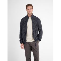 Strickjacke Lerros, Herren, Gr. L, classic navy, Strick, Obermaterial: 100% Baumwolle, Strukturmuster, regular fit normal, ohne Ausschnitt, Rippb&uuml;ndchen, Strickjacken Strickjacke, mit Strukturmuster