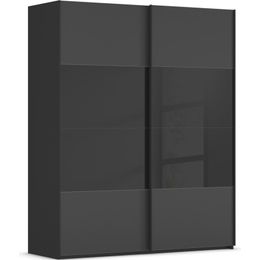 Schwebet&uuml;renschrank Rauch "Kleiderschrank Schrank Garderobe Schlafzimmerschrank SCALE-FYRA", schwarz (schwarz, glas schwarz), B:181cm H:223cm T:67cm, Holzwerkstoff, Schr&auml;nke, Schwebet&uuml;renschrank, edle T&uuml;ren viergeteilt Glas matt/gl&auml;nzend viele Farben MADE IN GERMANY