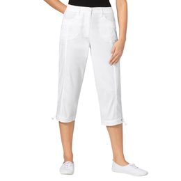 Caprihose Casual Looks, Damen, Gr. 23, Kurzgr&ouml;&szlig;en, wei&szlig;, 98% Baumwolle, 2% Elasthan, unifarben, 3/4-L&auml;nge, Hosen Caprihose