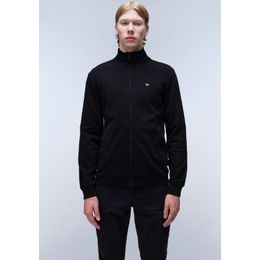 Sweatjacke Napapijri "BALIS FZ", Herren, Gr. S, schwarz, Sweatware, Obermaterial: 80% Baumwolle, 20% Polyester, normal, B&uuml;ndchen, Sweatjacken Sweatjacke, mit Rei&szlig;verschluss, aus Baumwollmischung, mit Stehkragen