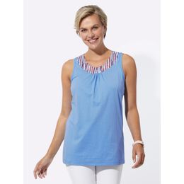 Shirttop Classic Basics, Damen, Gr. 40, blau (himmelblau), 100% Baumwolle, unifarben, Rundhals, Tops Shirttop