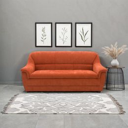 3-Sitzer DOMO collection "Lale, zeitloses und komfortables Sofa, bequeme Armlehnen, Breite 185cm", terra, B:185cm H:88cm T:93cm, 100% Polyester, Sofas, 3-Sitzer