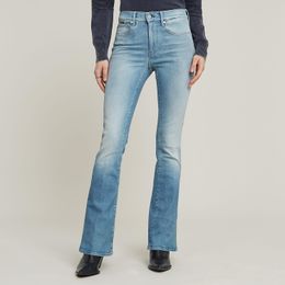 G-Star Raw Bootcut-Jeans G-STAR "3301 Flare Wmn", Damen, Gr. 26, L&auml;nge 32, vintage alloy blau, Denim/Jeans, Obermaterial: 98% Baumwolle, 2% Elasthan, bootcut fit normal, Jeans Bootcut-Jeans, aus Stretch-Denim