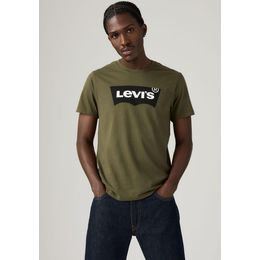 Levi's T-Shirt LEVI'S "Batwing Logo Tee", Damen, Gr. L, gr&uuml;n (hm ssnl tech olive n), Jersey, Obermaterial: 100% Baumwolle, normal normal, Rundhals, Shirts T-Shirt, mit Logo-Front-Print