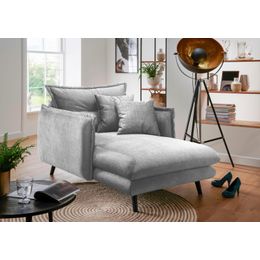 Loveseat Home Affaire "Lazio", silber, B:111cm H:101cm T:167cm, 100% Polyester, Sessel, Loveseat, moderner Sessel mit einer bequemen Polsterung, 2 Stk. Zierkissen