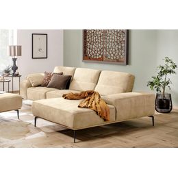 Ecksofa W.Schillig "run, Designsofa mit tollem Sitzkomfort, bequem, L-Form", beige (sahara s37), B:299cm H:88cm T:178cm, Longlife Xtra-Leder Z73: Naturwalkleder der Luxusklasse aus den erlesensten Rohh&auml;uten. Hautst&auml;rke 1, 1 &ndash; 1, 3 mm;ROHLEDER Jacquard-Flachgewebe Q2 W60 (63% Polyester, 37% Polyacryl);ROHLEDER Chenille-Flachgewebe Q2 W77 (68% Polyacryl, 32% Polyester);Stoff S37 (100% Polyester), So