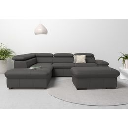 Ecksofa Home Affaire "Alberto L-Form", braun (mokka), B:272cm H:73cm T:226cm, Luxus-Microfaser Lederoptik (100% Polyester);Luxus-Microfaser weich (9)0% Polyester / 10% Polyamid;Luxus-Microfaser Vintageoptik (100% Polyester);Microfaser Antiklederoptik (100% Polyester), Sofas, Ecksofa, mit Kopfteilverstellung, wahlweise mit Bettfunktion