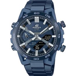 Smartwatch CASIO EDIFICE, blau, Smartwatches, Herren, Smartwatch, Armbanduhr, Herrenuhr, Edelstahlarmband, Bluetooth,bis 10 bar wasserd.
