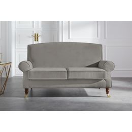 2-Sitzer Home Affaire "Rennes", grau (hellgrau), B:160cm H:90cm T:93cm, Samtoptik (100% Polyester);Baumwollmix (50% Baumwolle, 50% Polyester), Sofas, 2-Sitzer, in Samtoptik oder Baumwoll-Mix