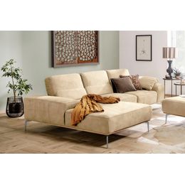 Ecksofa W.Schillig "run, Designsofa, bequem, L-Form", beige (sahara s37), B:299cm H:88cm T:178cm, Longlife Xtra-Leder Z73: Naturwalkleder der Luxusklasse aus den erlesensten Rohh&auml;uten. Hautst&auml;rke 1, 1 &ndash; 1, 3 mm;ROHLEDER Jacquard-Flachgewebe Q2 W60 (63% Polyester, 37% Polyacryl);ROHLEDER Chenille-Flachgewebe Q2 W77 (68% Polyacryl, 32% Polyester);Stoff S37 (100% Polyester), Sofas, Ecksofa, mit elega