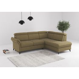 Sit & More Ecksofa SIT & MORE "Glendale, L-Form", olive, B:247cm H:84cm T:193cm, 100% Polyester, Sofas, Ecksofa, inkl. Kopfteilverstellung, wahlweise mit Vorziehsitz und Bettkasten