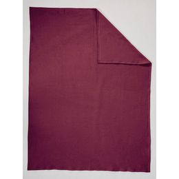 Wohndecke Biederlack Gr. 1, rot (bordeaux), B:150cm L:200cm, 58% Baumwolle, 35% Polyacryl, 7% Polyester, Wohndecken, Wohndecke
