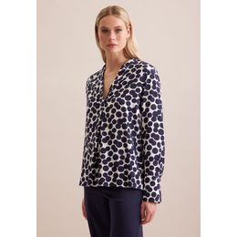 Klassische Bluse Seidensticker "Schwarze Rose", Damen, Gr. M38, blau (marine), 100% Viskose, gepunktet, regular fit, ohne Ausschnitt, Blusen Klassische Bluse, Tunika Punkte